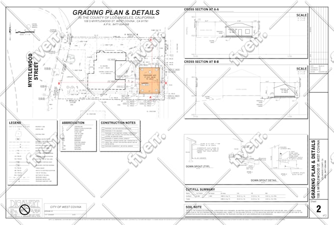 Design a grading and drainage plan no seal and sign by Subhankarsaha1 | Fiverr